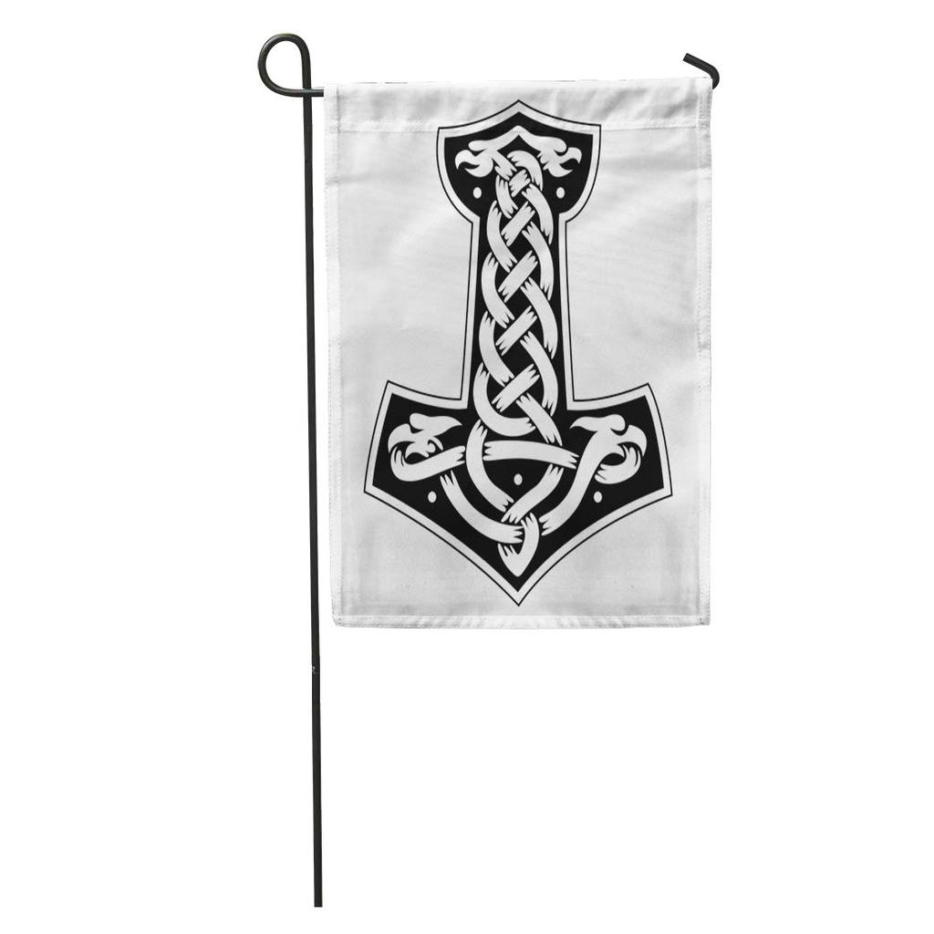 Thor Mjollnir Mjolnir Wicca Heathen Nordic Odin Garden Flag House Banner 28x40inch/70x100cm ...