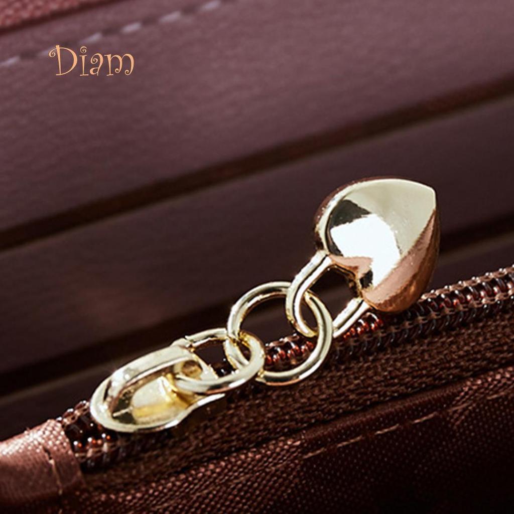 Buy Dilara Solid Color Long Purse Heart Pendant Card Cash Holder Clutch ...