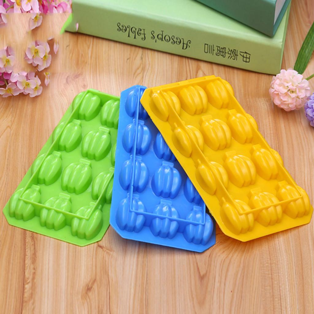 Buy Tray Ice Cube Freeze Mould Fruit Kitchen Orange Banana Silicone ...