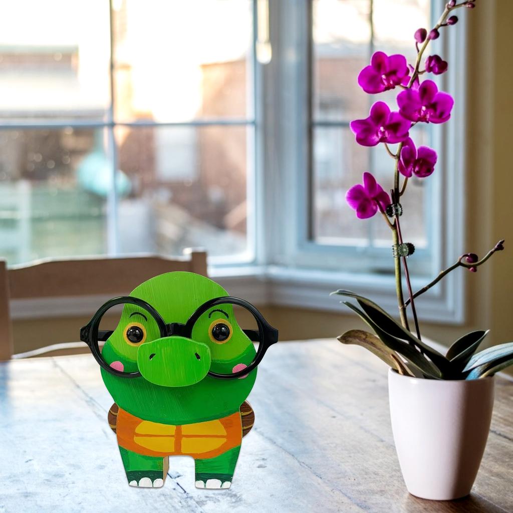 Buy Wooden Cartoon Turtle Animal Glasses Stand Wood Desktop Crafts ...