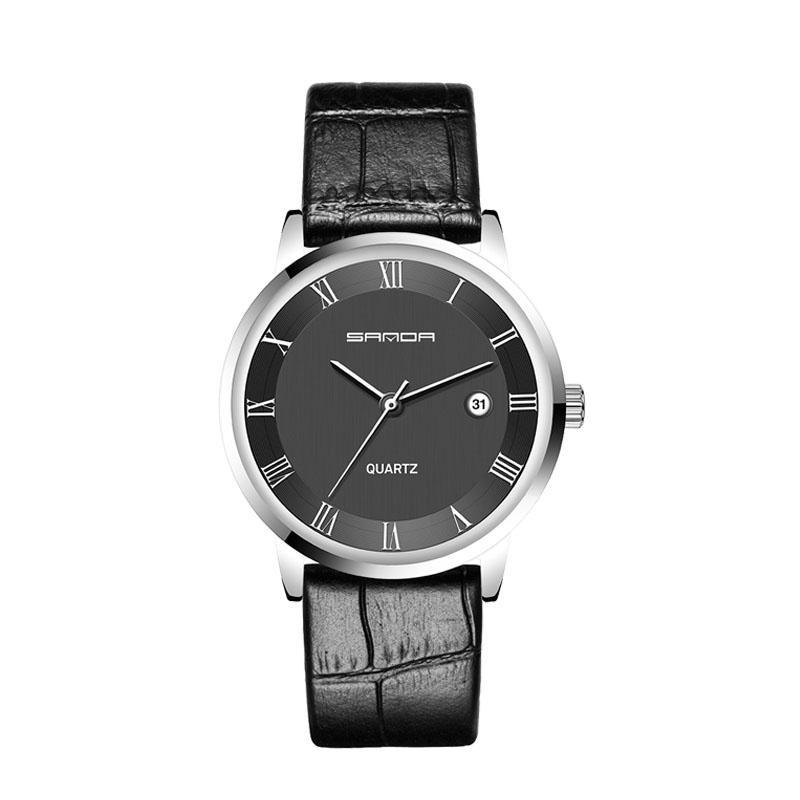 Buy SANDA 7mm Super Slim Men's Watches Leather Business Leisure ...