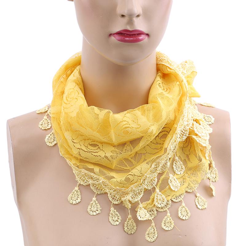 Buy Women's Triangle Lace Scarf Spring Summer Shawl Rose Flower Scarves ...