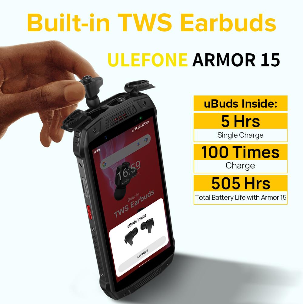 Buy Smartphone Ulefone Armor 15 Rugged Phone Built-in TWS Earbuds 128GB ...