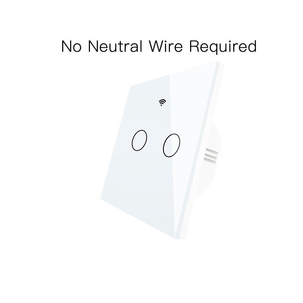 Buy White WiFi Smart Wall Switch No Neutral Wire Needed Wireless Smart ...