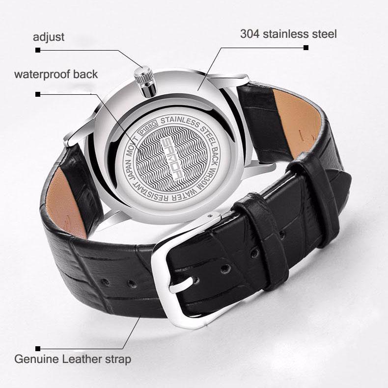 Buy SANDA 7mm Super Slim Men's Watches Leather Business Leisure ...