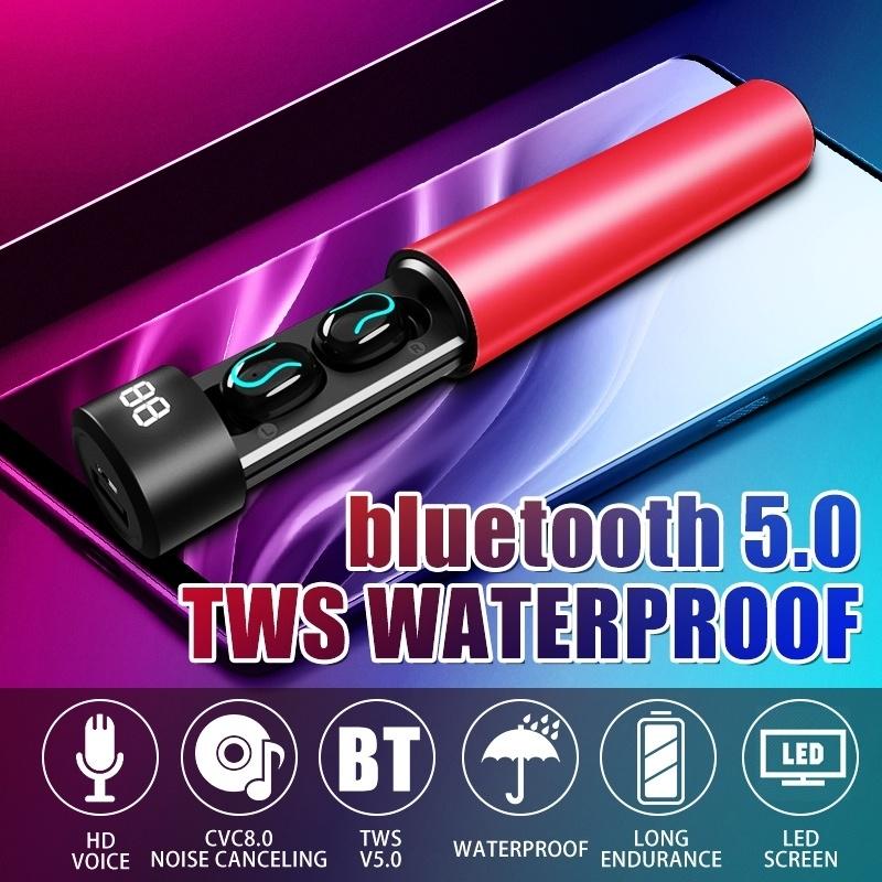 TWS V5.0+EDR Bluetooth Mini Earbuds Wireless Waterproof Stereo with ...