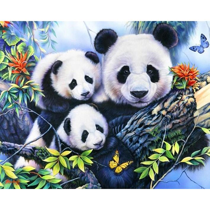 Full Square/Round Drill 5D DIY Diamond Painting "Three Pandas" 3D ...