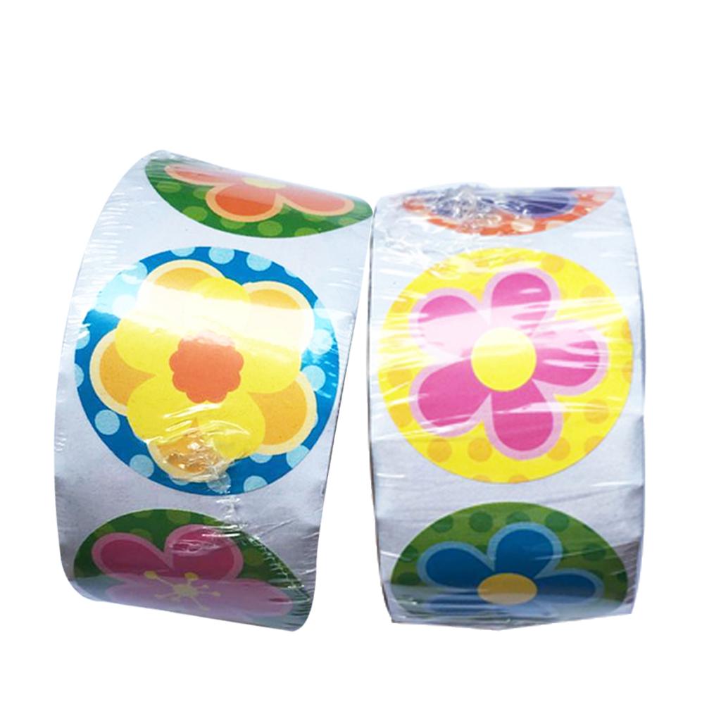 Buy 2x Multicolored Flower Kids' Reward Stickers Rolls(100 Per Roll) at ...