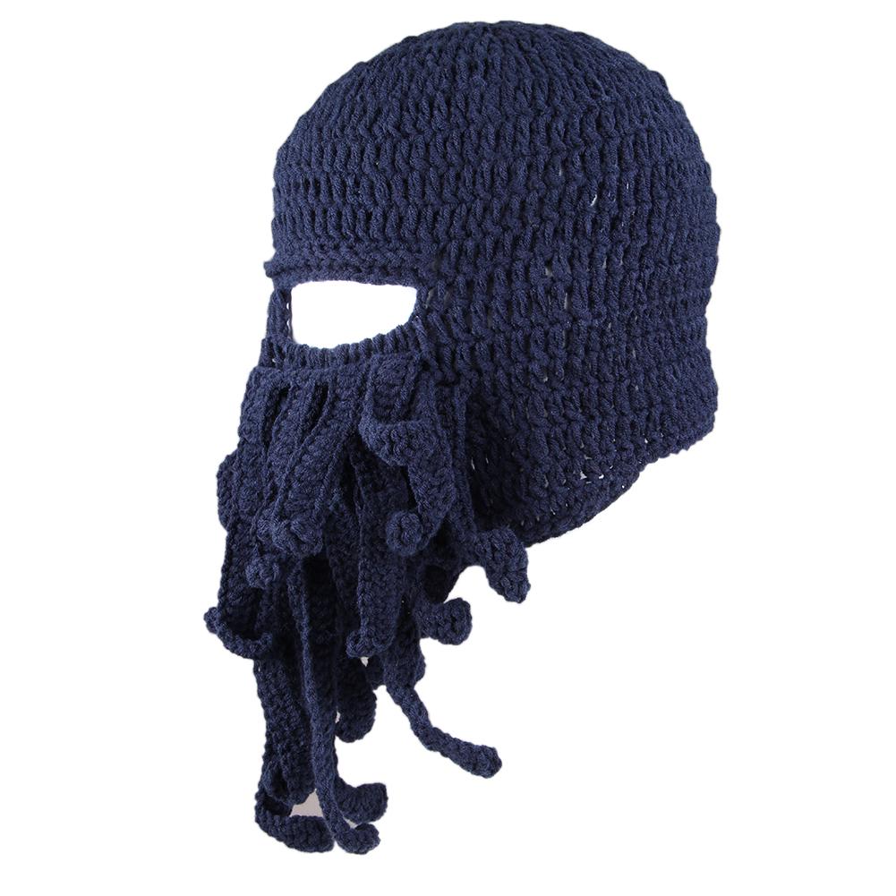 Buy Unisex Winter Warm Octopus Hat Tentacle Full Face Mask Knitted Hat ...