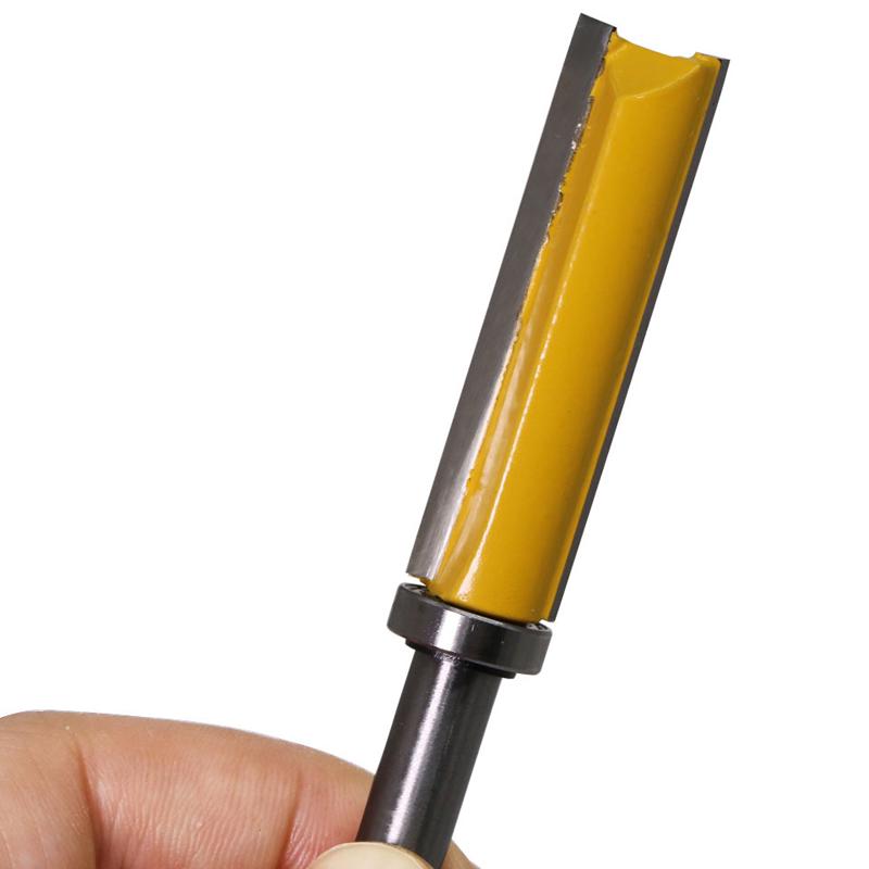 Buy 1pc Yellow Shank Extra Long Straight Router Bit Woodworking Cutters ...
