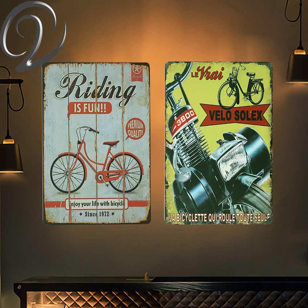 Buy Vintage Retro Velo Solex Bicycle Metal Tin Sign Painting Poster Bar ...