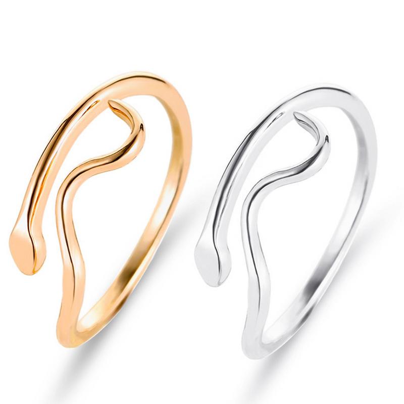 Buy Simple Wave Ring Open Water Ripple Couple Fashion Ring at ...