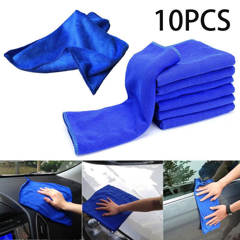 Buy 10pcs Car Soft Microfiber Absorbent Wash Cleaning Polish Towel ...