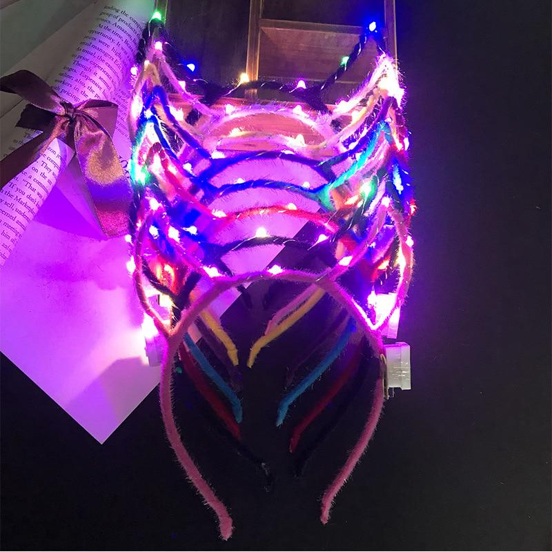 Buy 1pcs Led Light Up Devil Ear Demon Headband Party Glowing Supplies ...