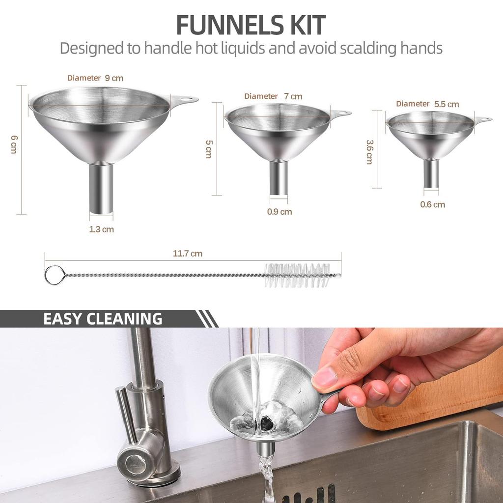 Cheap Funnels for Kitchen Use, Stainless Steel Funnels for Filling ...