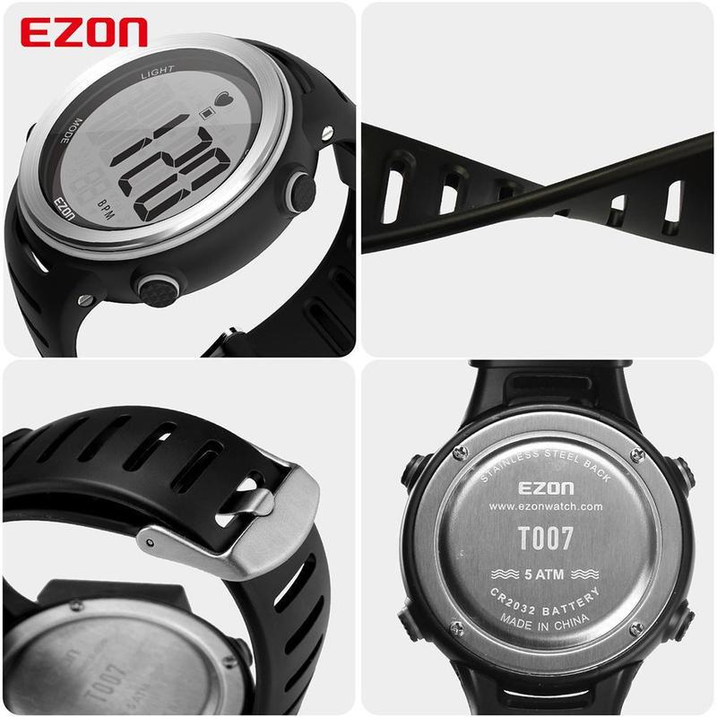 Buy EZON T007 Heart Rate Monitor Digital Watch Alarm Stopwatch Men ...