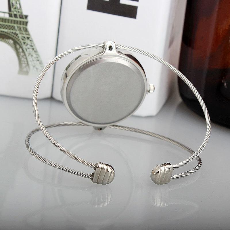 Buy Women Metal Watches Simple Steel Wire Watch Bands Vintage Round ...