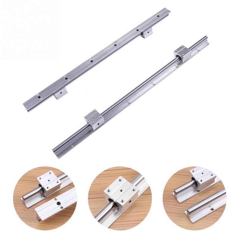 Linear Bearing Rail,2pcs SBR12-700mm 12MM Linear Bearing Rail Slide Guide Shaft with 4Pcs ...