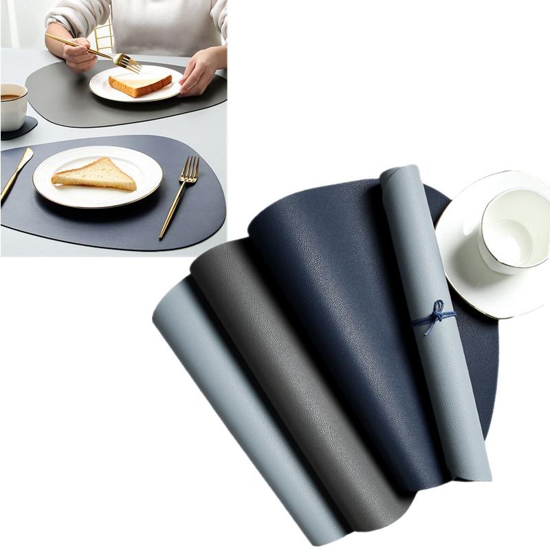 Buy PU Leather Elegant Placemat Dining Table Mat Antiskid and Oil Proof ...