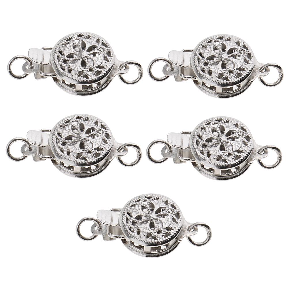 Buy 5 Sets Filigree Flower Beads Box Clasps Connectors DIY Jewelry ...