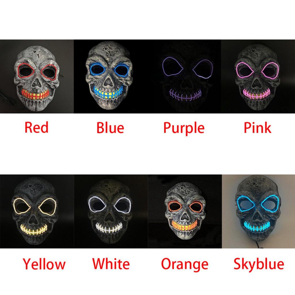 Buy Halloween Skull-shaped Led Luminescent Mask El Cold Light Ghost Day ...
