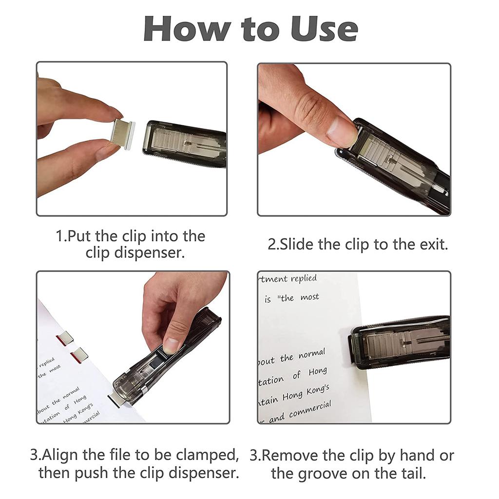 Cheap Push Stapler Binder Clips Paper Clamps Desktop Stapler Reusable ...