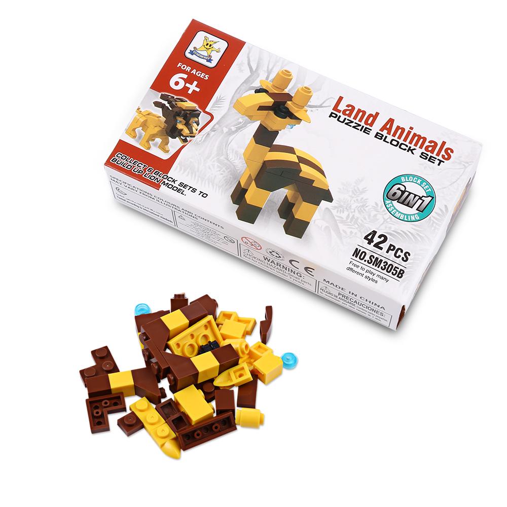 Buy SM305B 6-in-1 Land Animals Assembly Puzzle Blocks Set at affordable ...