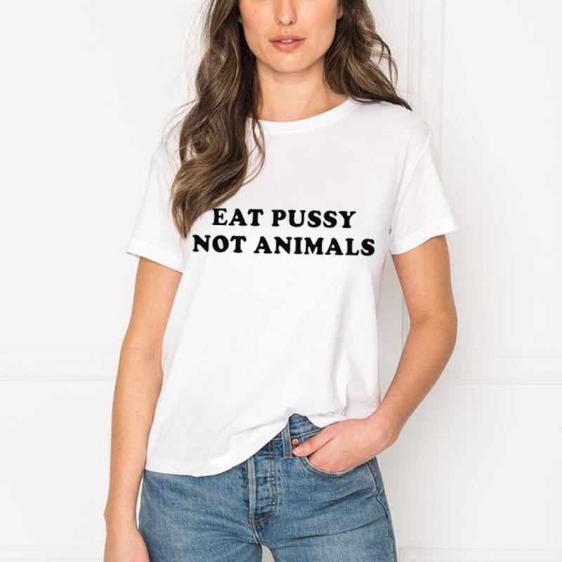 Buy Camisa Feminina Summer Tops Mrs Win Eat Pussy Not Animals Vegan ...