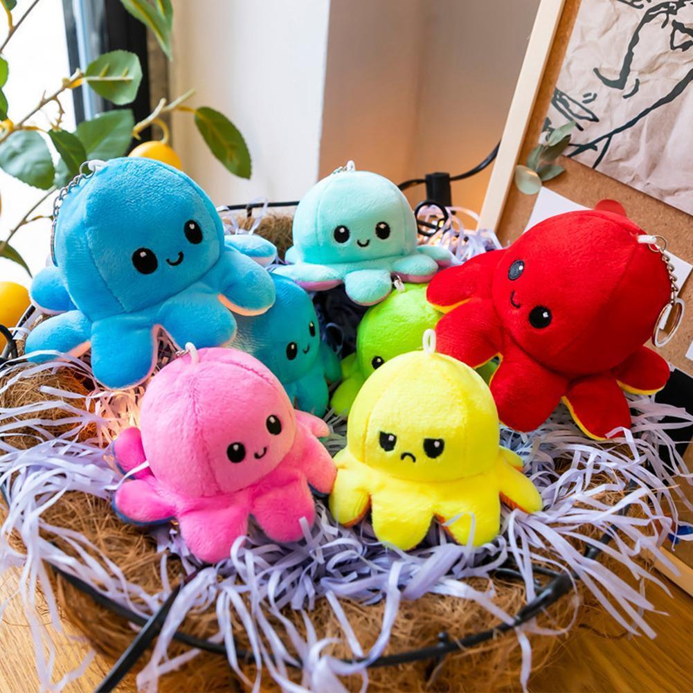 Cheap Reversible Cute Octopus Keychain Plush Cartoon Double for Gift ...