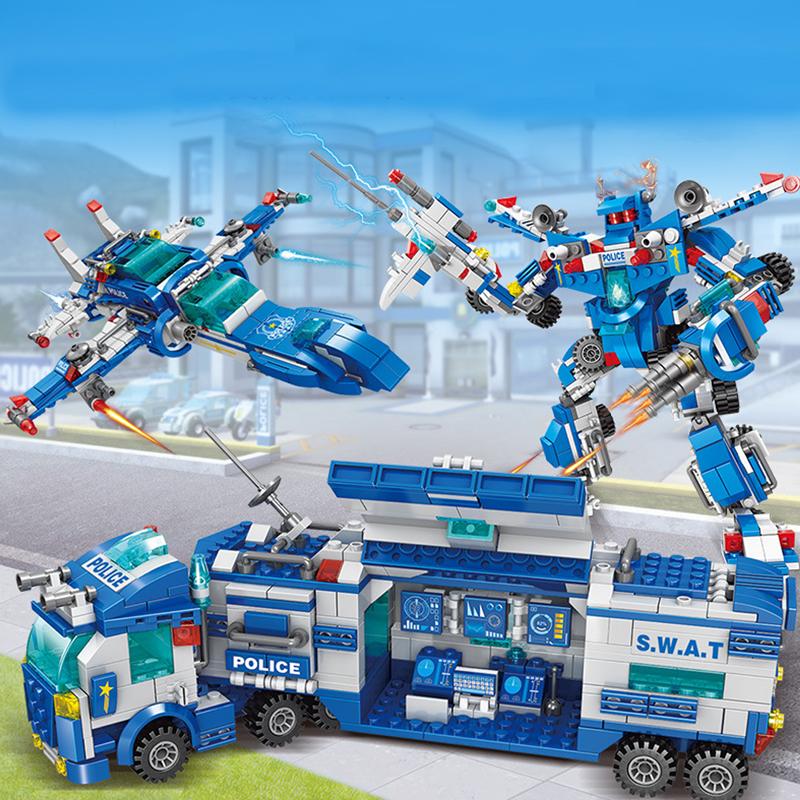 Buy 700Pcs City Police Station Building Blocks Car Headquarters Truck ...