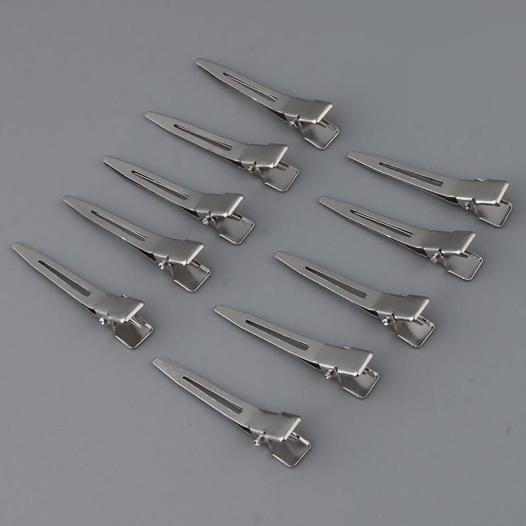 100pcs Single Prong Metal Clips Duck Bill Sectioning Alligator Hair ...