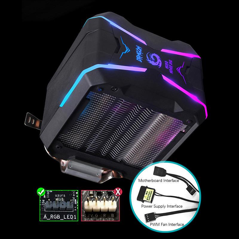 Buy Great Wall G400 4PIN RGB CPU Air Cooler 4 Heat Pipes PC Radiator ...