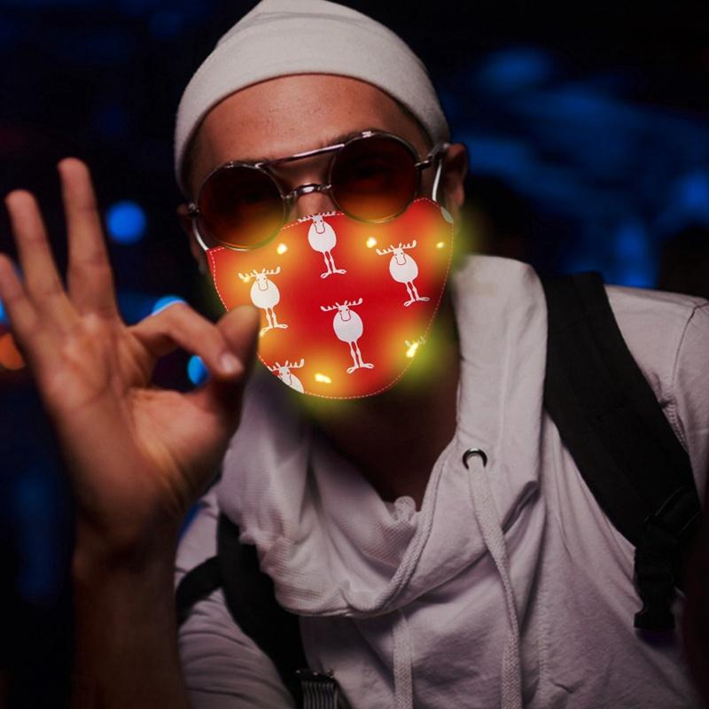 Buy Led Rave Mask Light Up Face Mask Luminous Glowing Dust Mask ...