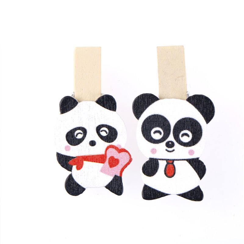 Buy Cartoon Panda Wood Clip Photo Paper Clip Craft Party Room Decor ...