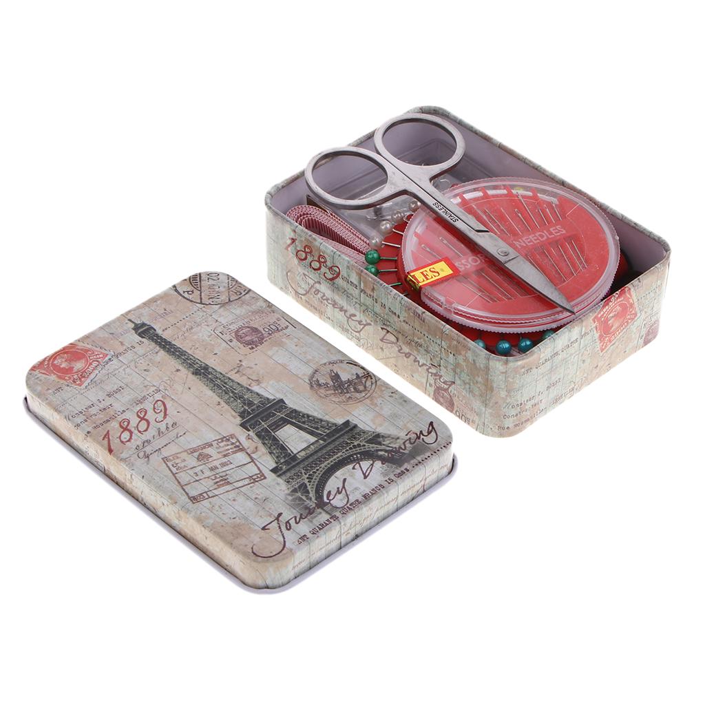 Travel Sewing Kit Needle and Thread Storage Box Includes Complete Tools ...
