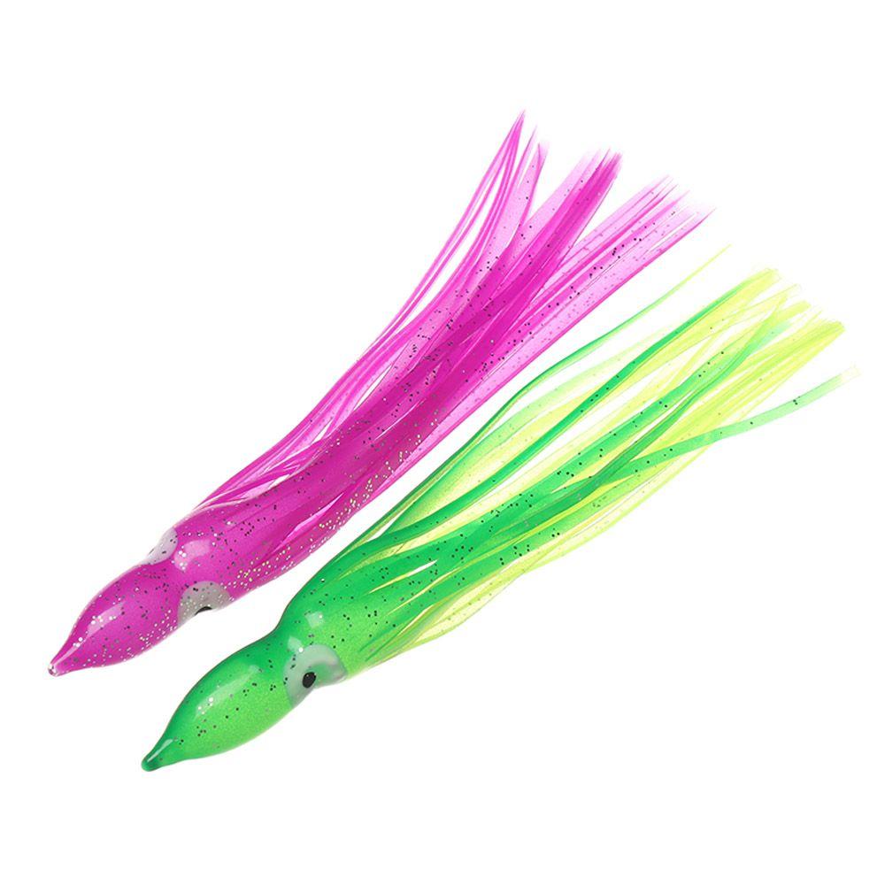 Buy Swim Artificial Soft Silicone Squid Skirt Lure Fishing Tackle Saltwater Octopus Bait Long ...
