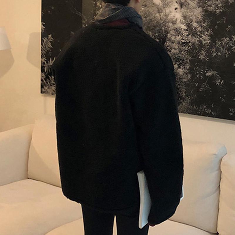 Buy INCERUN Winter Fur Coat Men's Fashion Lamb Cashmere Coat Plus Size ...