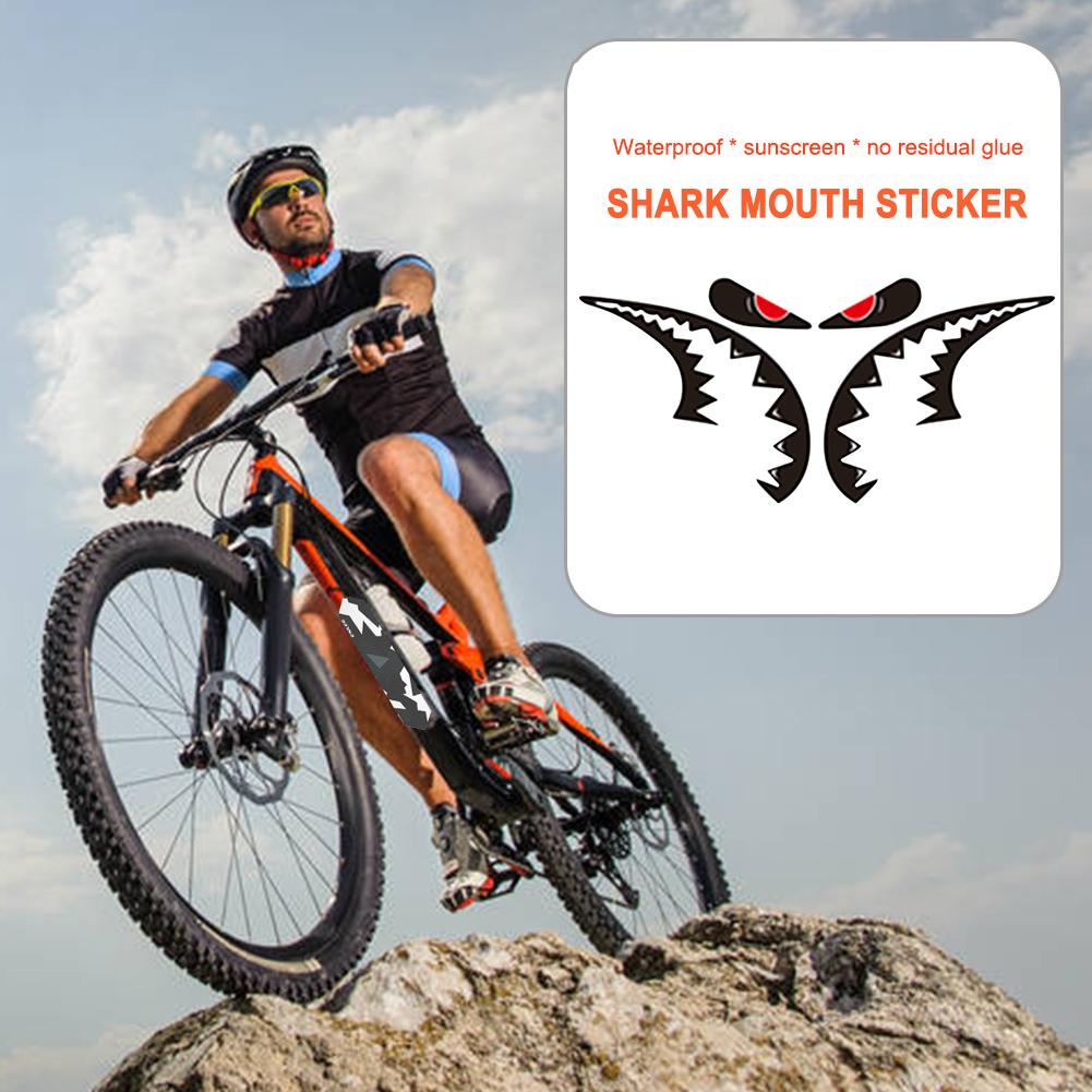 Buy Bike Stickers Shark Eyes Print Bicycle Front Frame Top Tube Scratch ...