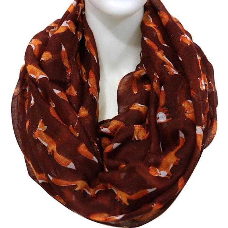 Buy Fashion Women's Fox Animal Print Long Scarf Shawl Voile Ladies Wrap ...