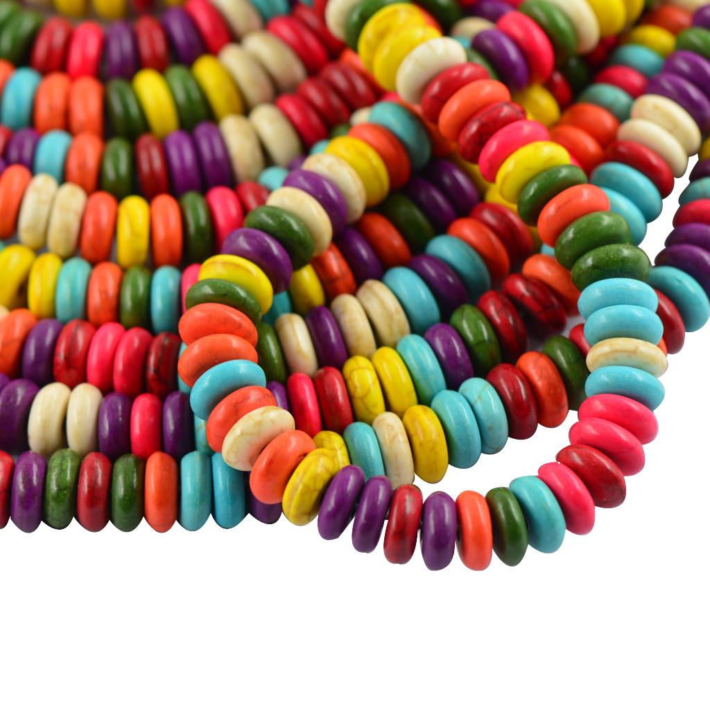 Buy 122pcs Howlite Turquoise Multi Color Heishi Rondelle Spacer Loose ...