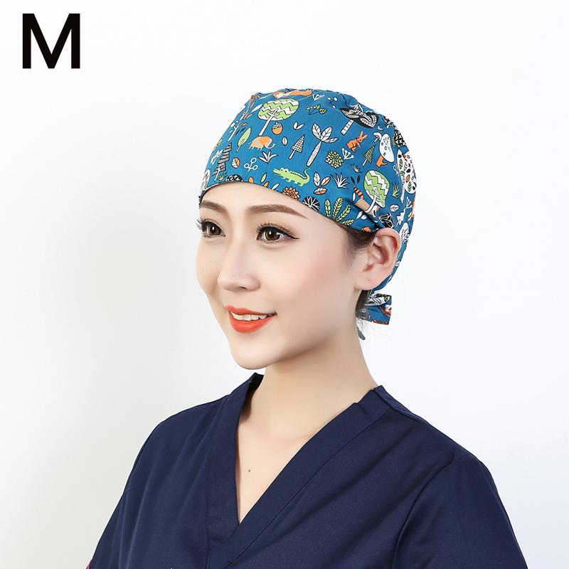 Buy 1PC High Quality Work Hat Floral Printing Nurse Hat Head Protection ...