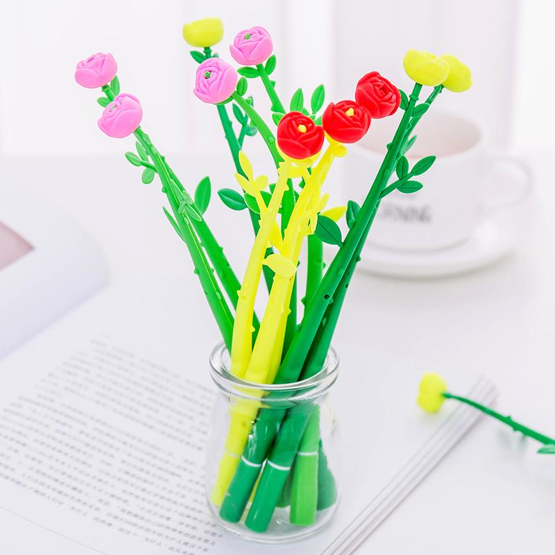 Buy 2pcs Cute Flower Gel Pen Kawaii Stationary Kids Praise Gifts Gel ...