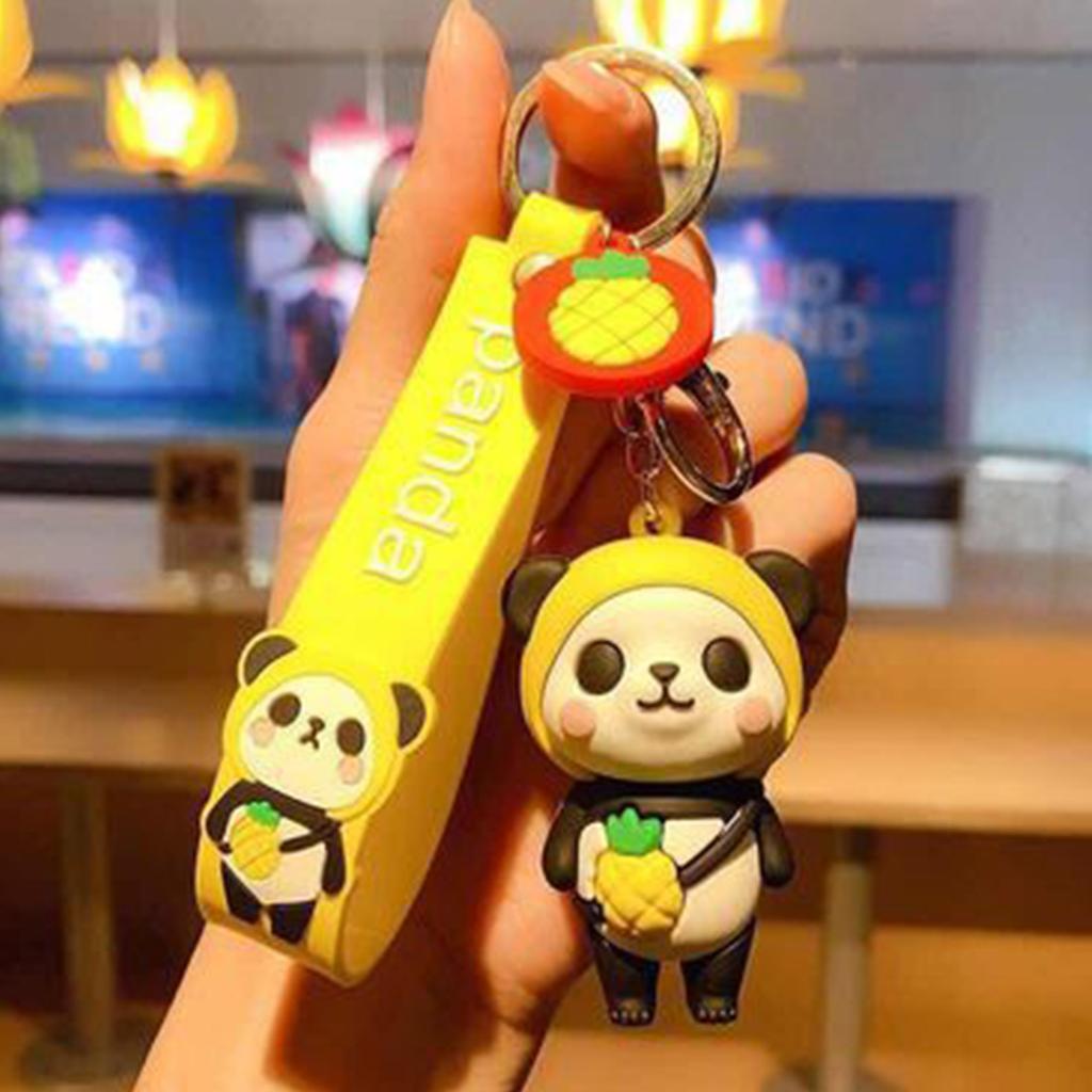 Satın alın Cartoon Panda Keychain Cute Fruit Bag Decor Hanging Pendant ...
