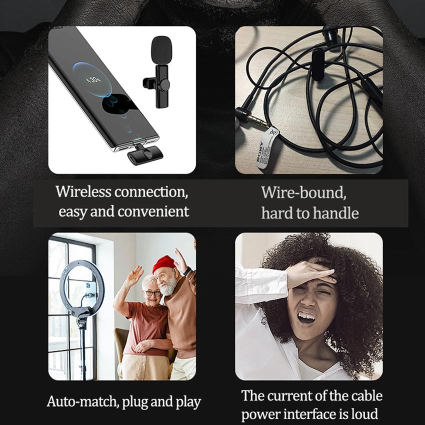 Buy Portable Wireless Lavalier Microphone Noise Reduction Live ...