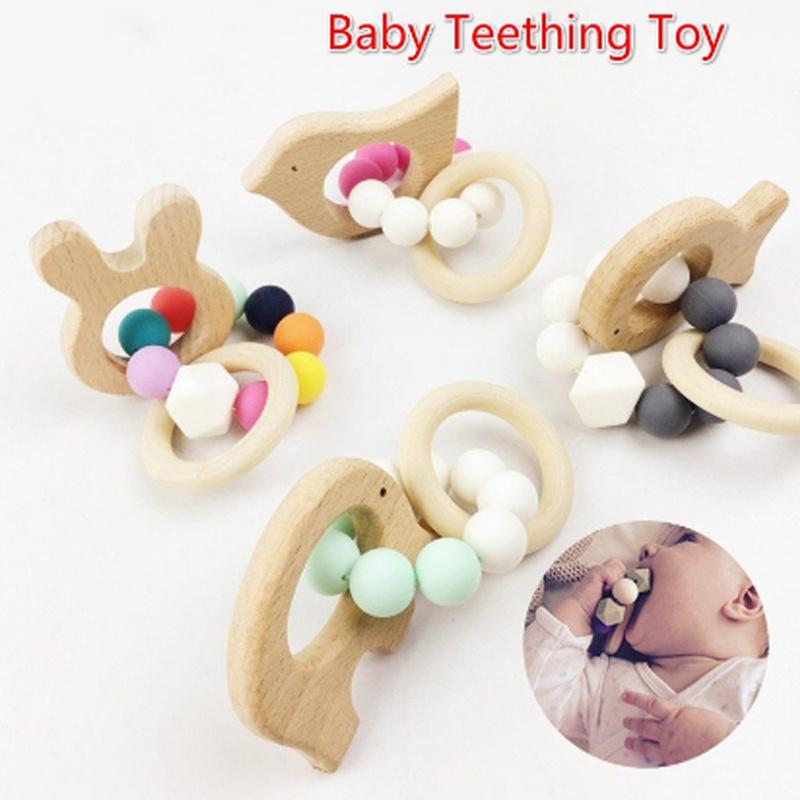 Buy Baby Teething Bracelet Toy Animal Shaped Jewelry Teether Organic ...