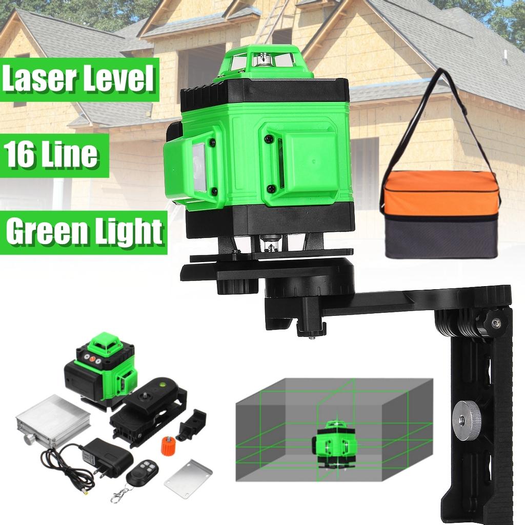 Buy 16 Line 4D Green Laser Level Waterproof Green Wall Bracket Cross ...