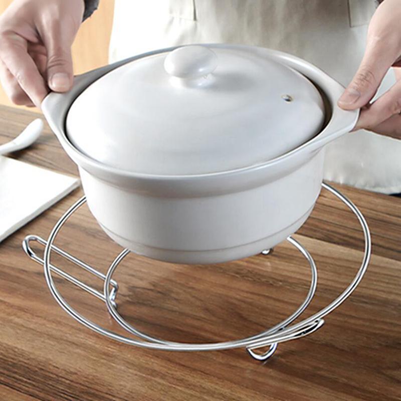Buy Pot Rack Kitchen Round Stainless Steel Heat Insulated Heat ...