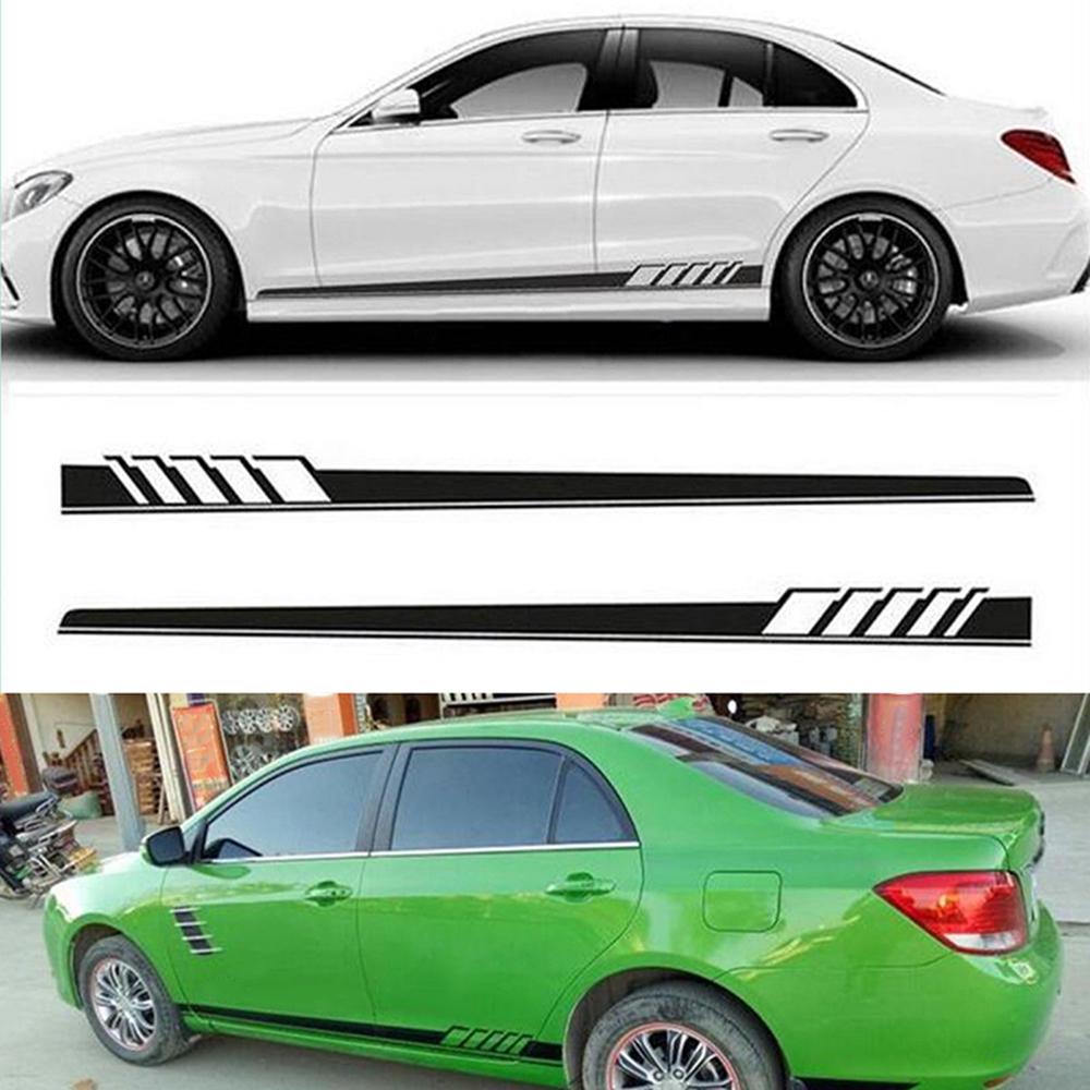 Buy Car Styling Auto Side Body Vinyl Decals Racing Sports Long Stripe ...