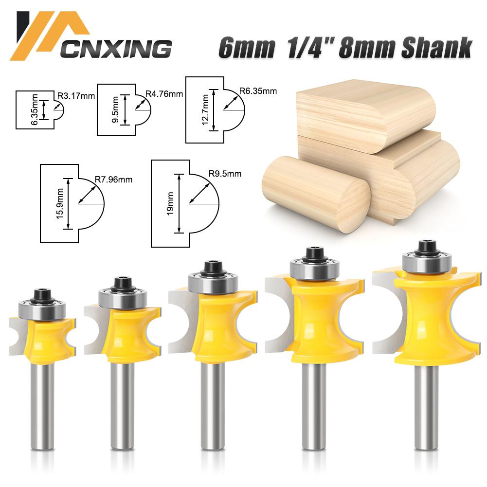 Satın alın 6mm/6.35mm/8mm Bullnose Half Round Router Bit Set With ...