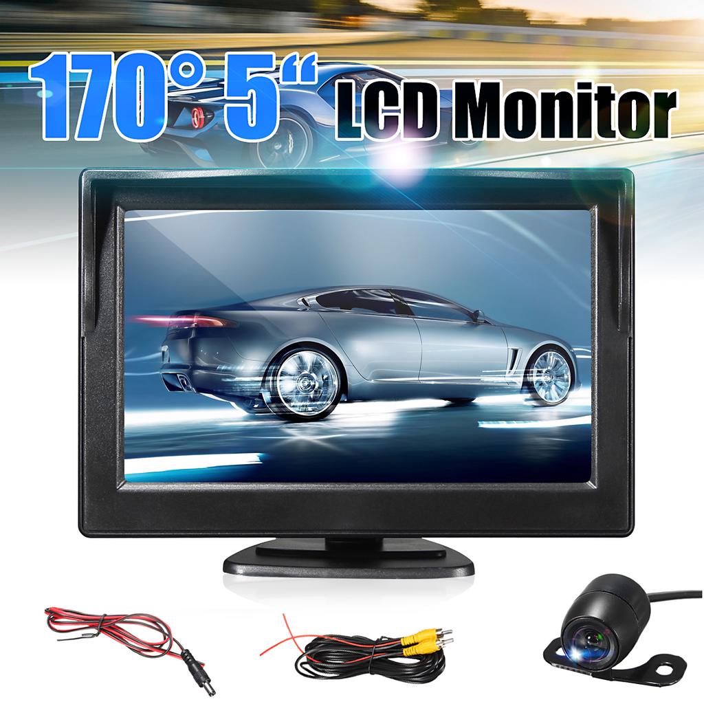 170° Car Rear View Reverse Backup Camera Night Vision 5" LCD Screen ...